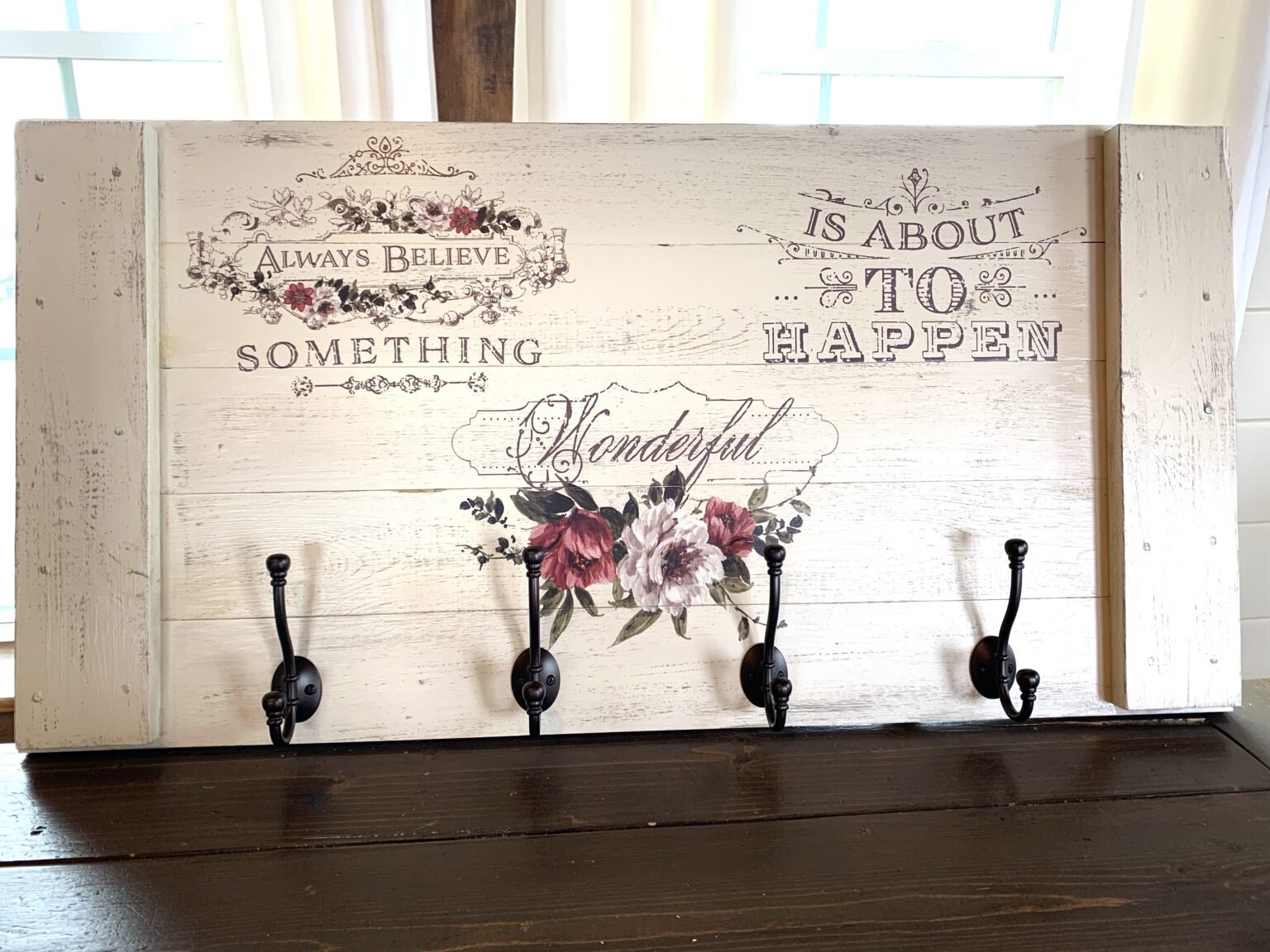 Easy DIY Farmhouse Coat Rack - Stephanie's Farmhouse